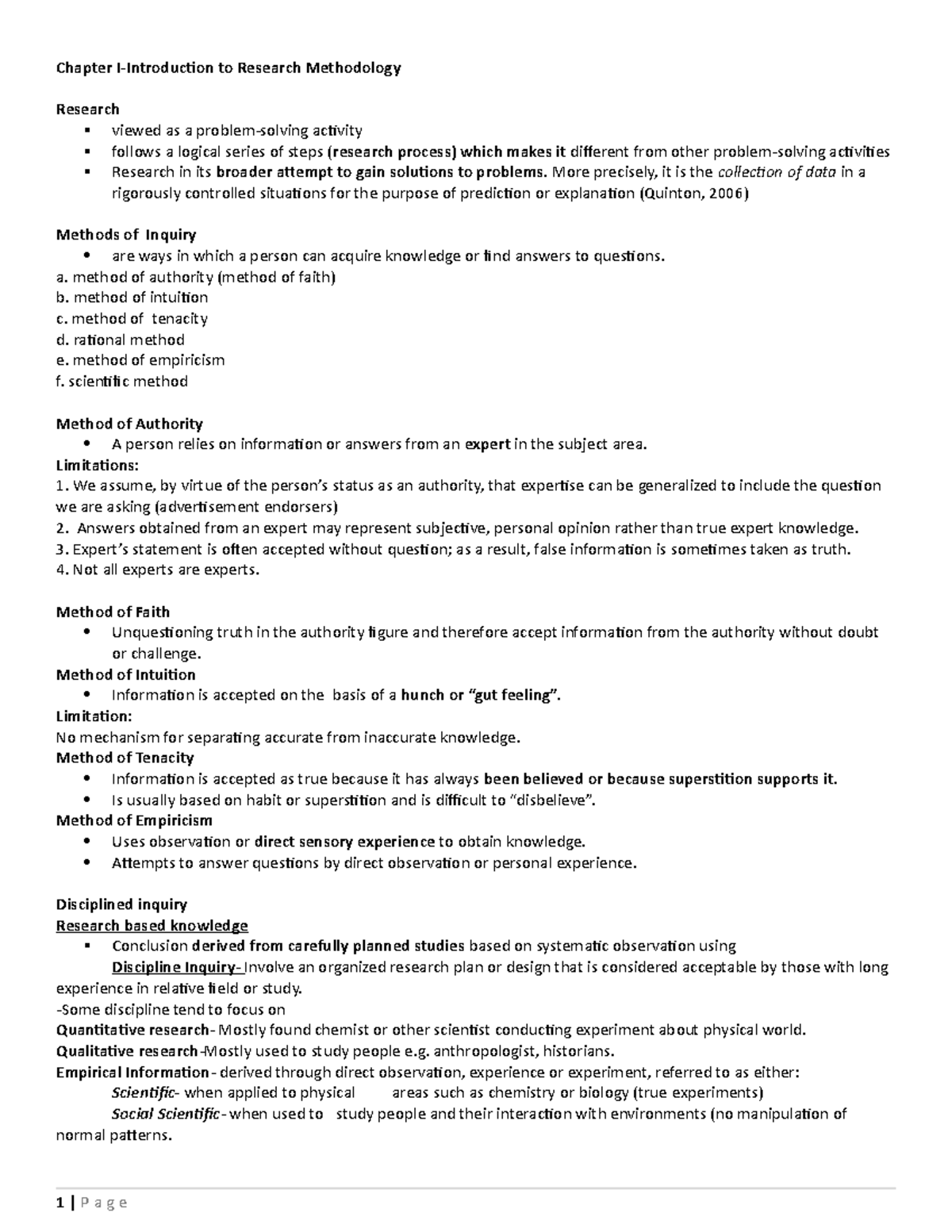 Chapter I - Introduction TO Research Methodology - Chapter to Research ...