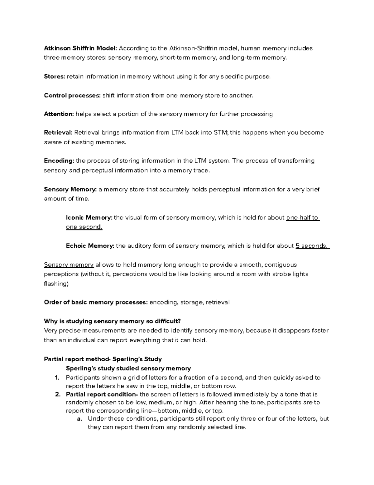 Psych Midterm 3 Chapter 7 - Atkinson Shiffrin Model: According to the ...