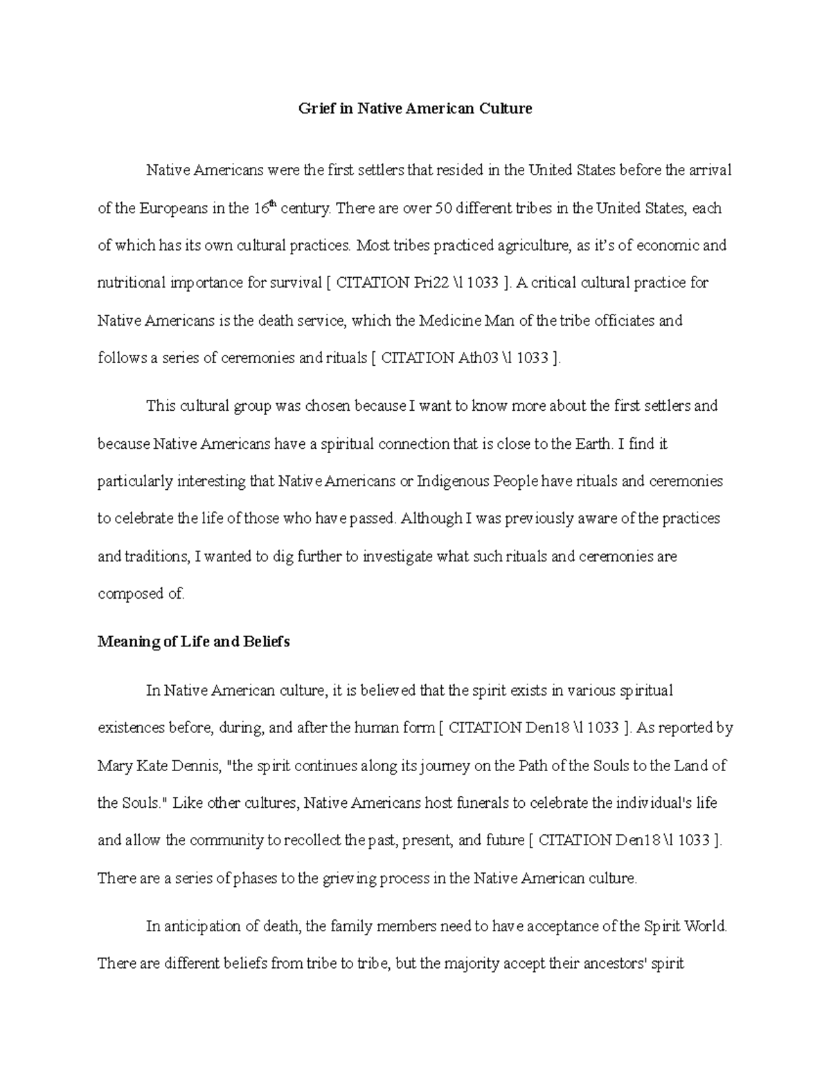 Cultural Concepts of Grief - Grief in Native American Culture Native ...