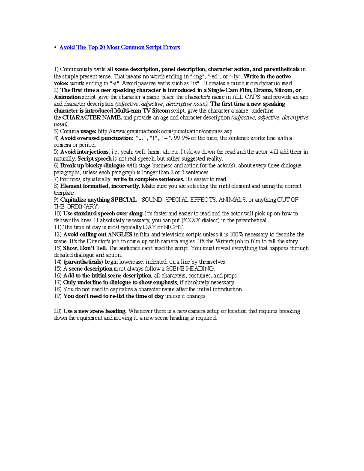 8 28 Avoid The Top 20 Most Common Script Errors - Avoid The Top 20 Most Common Script Errors ...