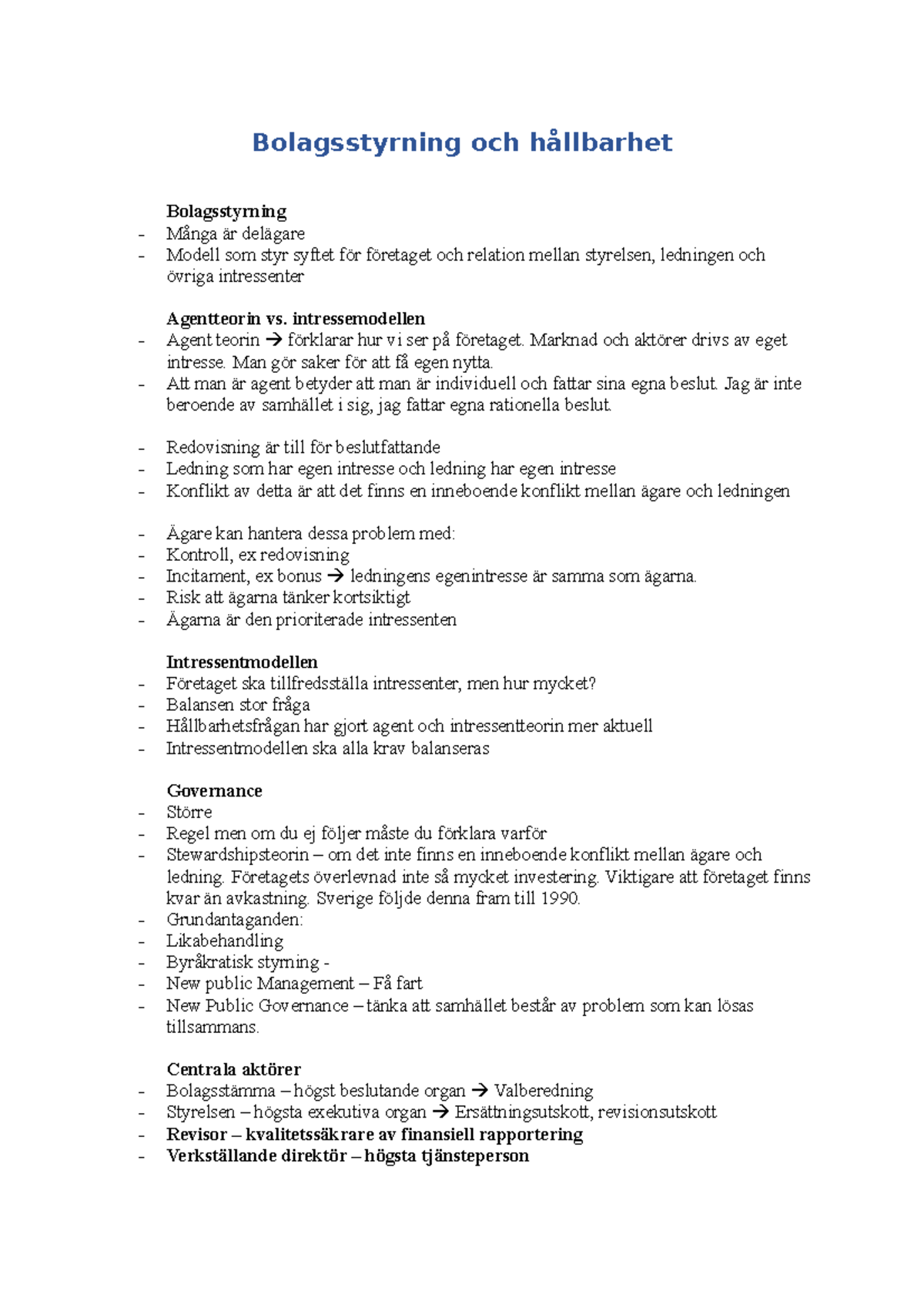 Bolagsstyrning och hållbarhet - Bolagsstyrning och hållbarhet Bolagsstyrning Många är delägare ...