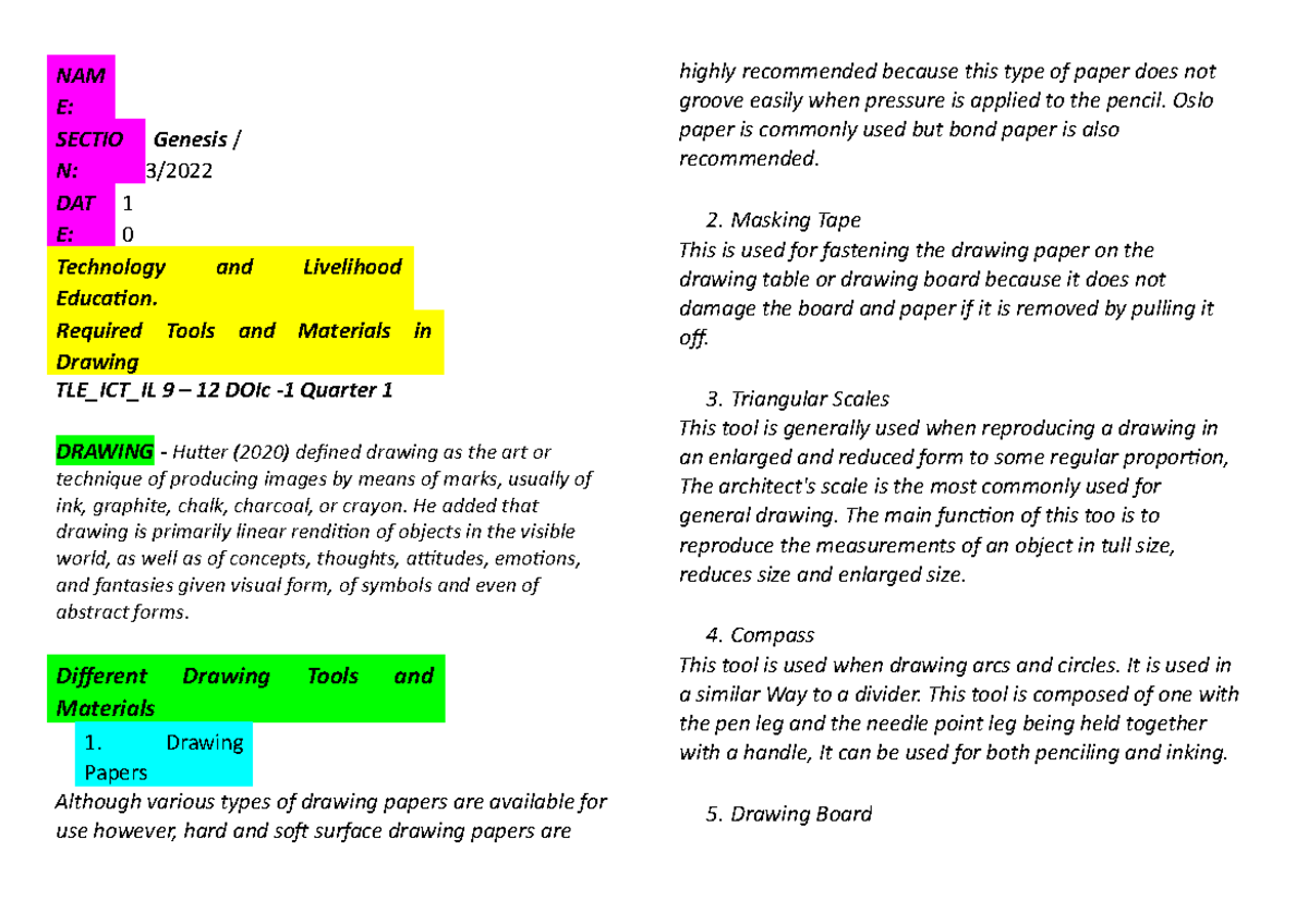 TLE ICT IL lecture 2 Q1 M3 - NAM E: SECTIO N: Genesis / 3/ DAT E: 1 0 ...
