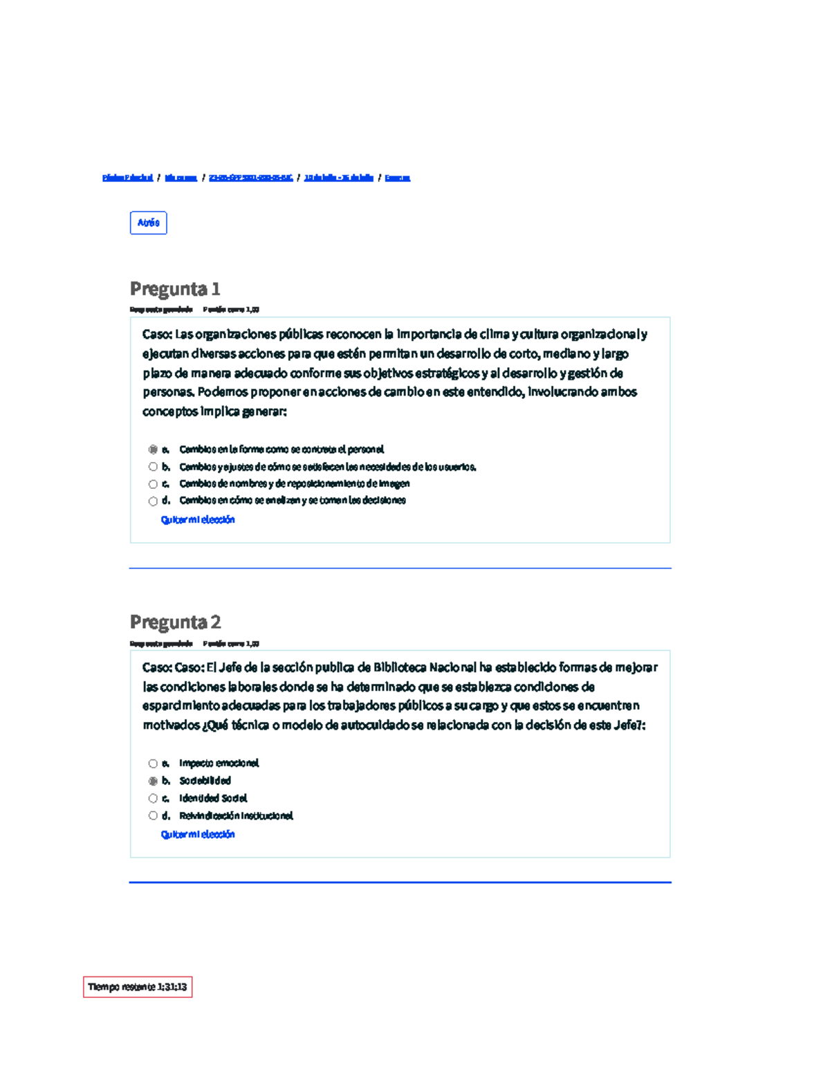Examen 75% - Página Principal / Mis cursos / 23-2B-GPP5001-200-05-BIC ...