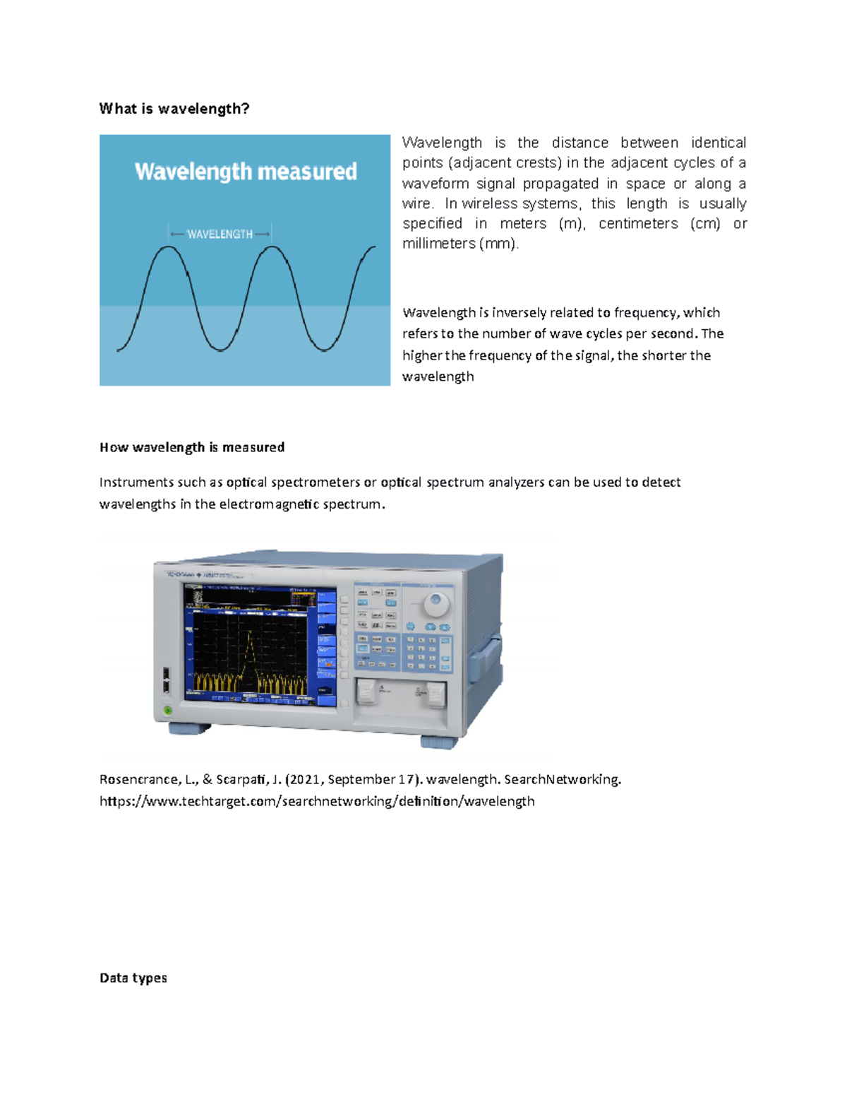 Data and signals , Wave Length - Computer Hardware Fundamentals - Studocu