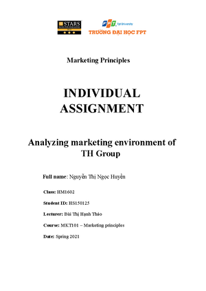 indi assignment - Consumer Behavior - FPT - Studocu