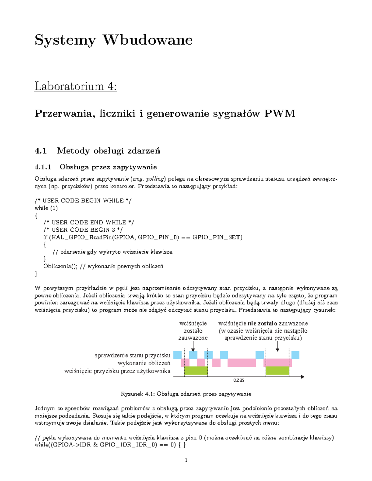 Systemy wbudowane instrukcja lab 4 - Systemy Wbudowane Laboratorium 4 ...