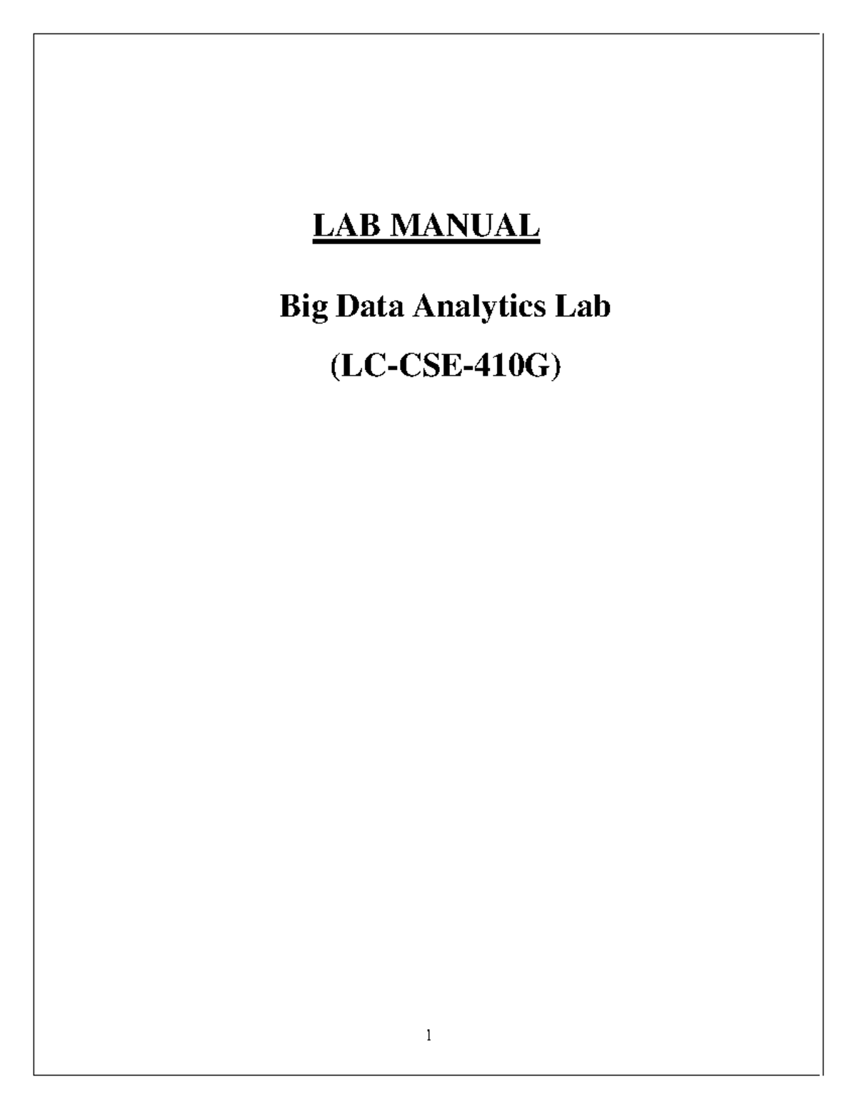 Data Anaytics Labs - LAB MANUAL Big Data Analytics Lab (LC-CSE-410G) 1 ...