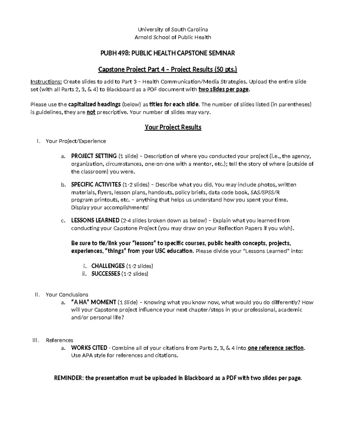 Capstone Project Part4 Project Overview - University of South Carolina ...