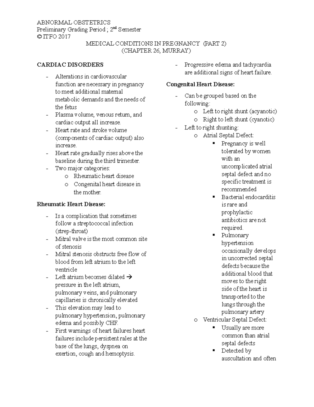 Maternal and Child Reviewer - Preliminary Grading Period ; 2nd Semester ...