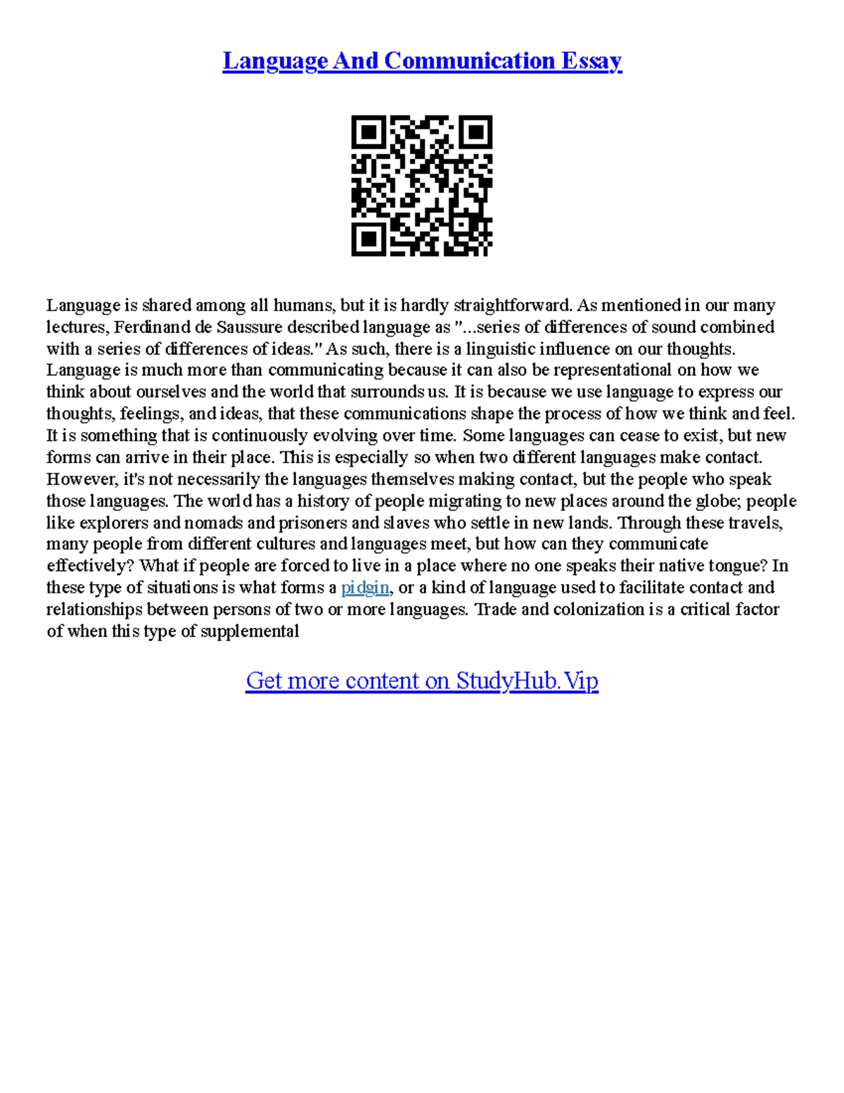 Language Analysis Essays - Language And Communication Essay Language is ...