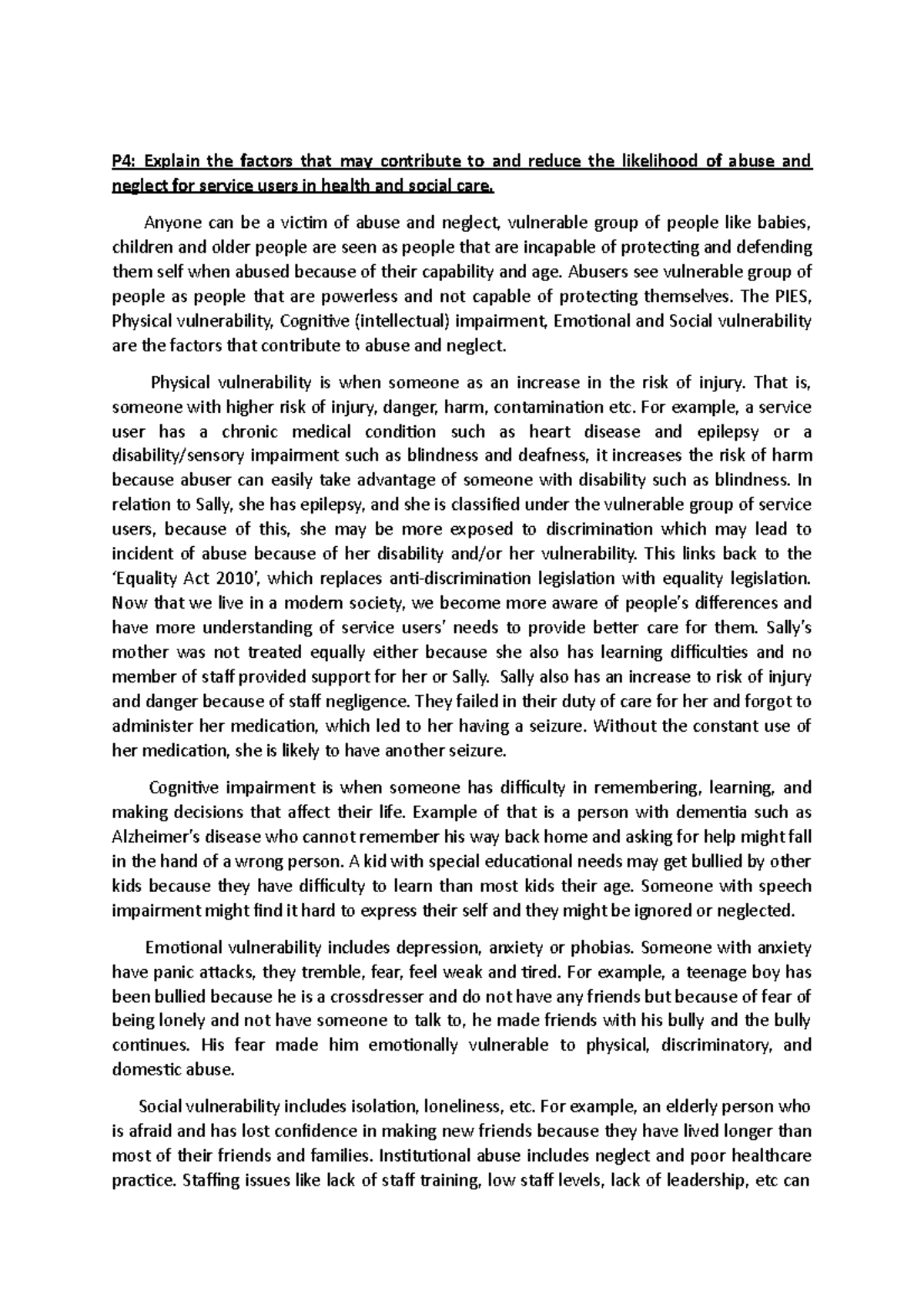 UNIT7 P4 - You can use this as a guide but do not copy. - P4: Explain ...