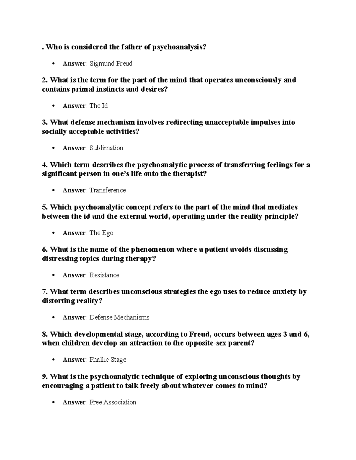Quiz on id ego superego - notes - . Who is considered the father of ...