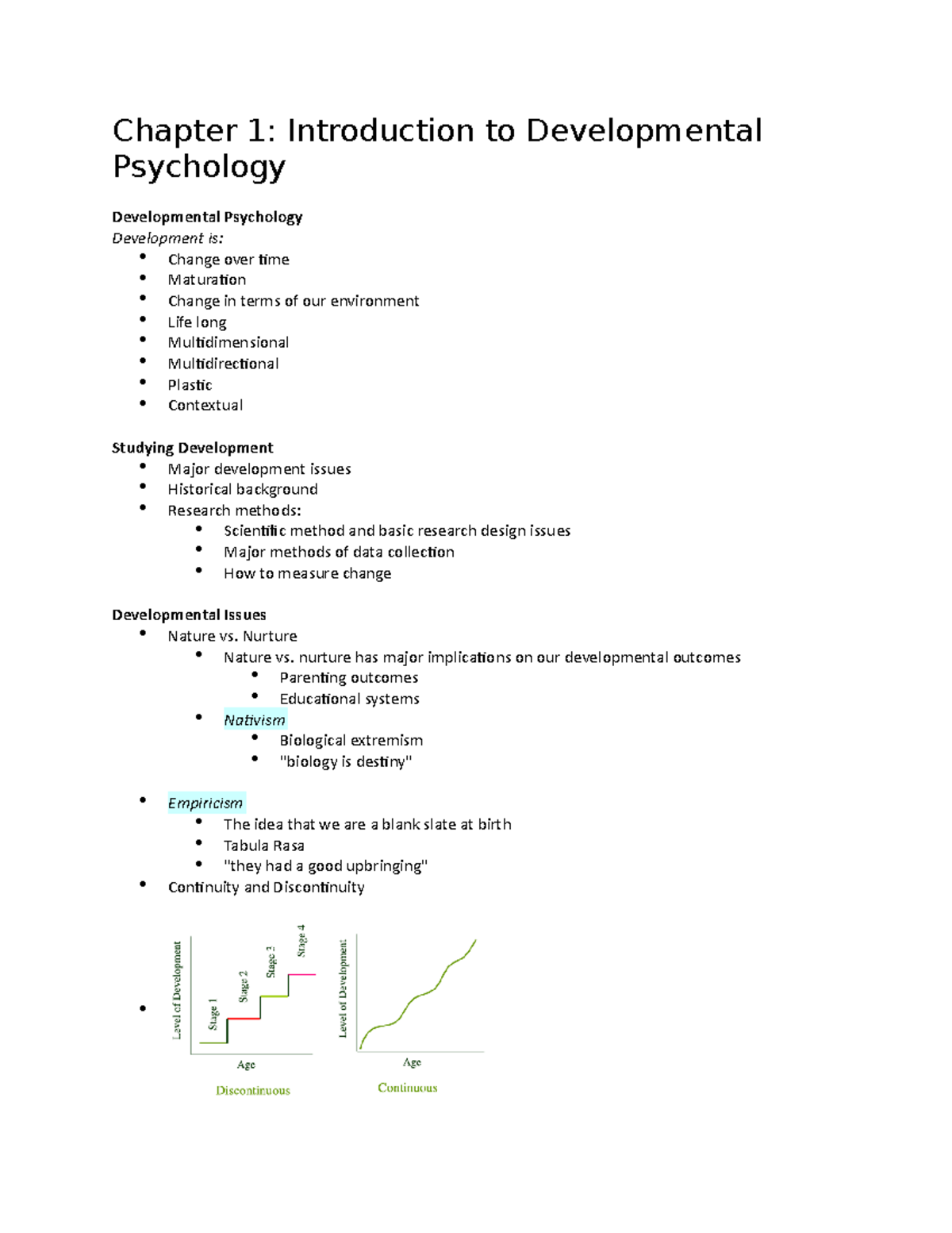 Developmental Psych Chapter 1 - Chapter 1: Introduction to ...