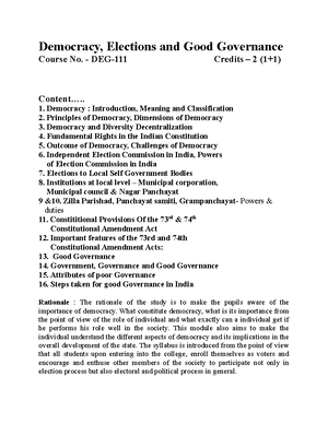Democracy DEG111 Notes - Democracy, Elections and Good Governance ...