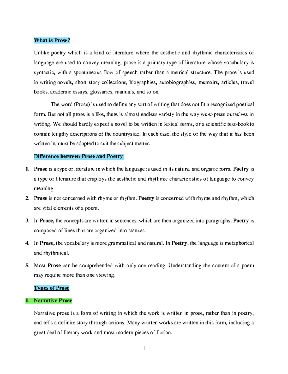 Prose - What is Prose? Unlike poetry which is a kind of literature ...