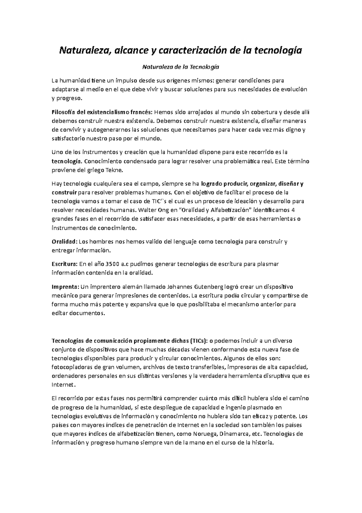 Tec. M1 - Resumen tecnologia, humanidades y modelos globales. Modulo 1 ...