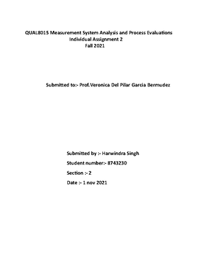 ASSIGNMENTS AND EXERCISES PRACTICE MATERIAL - QUAL8125 – Data Analytics ...