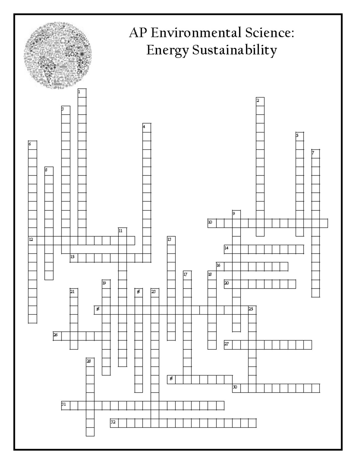 Energy+Sustainability+Xword+ Studentcopy - AP Environmental Science ...
