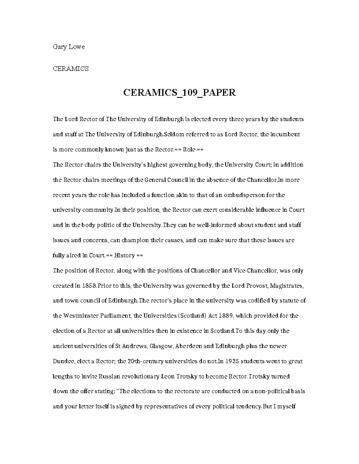 Ceramics 109 Paper - Notes - Gary Lowe CERAMICS CERAMICS_109_PAPER The ...