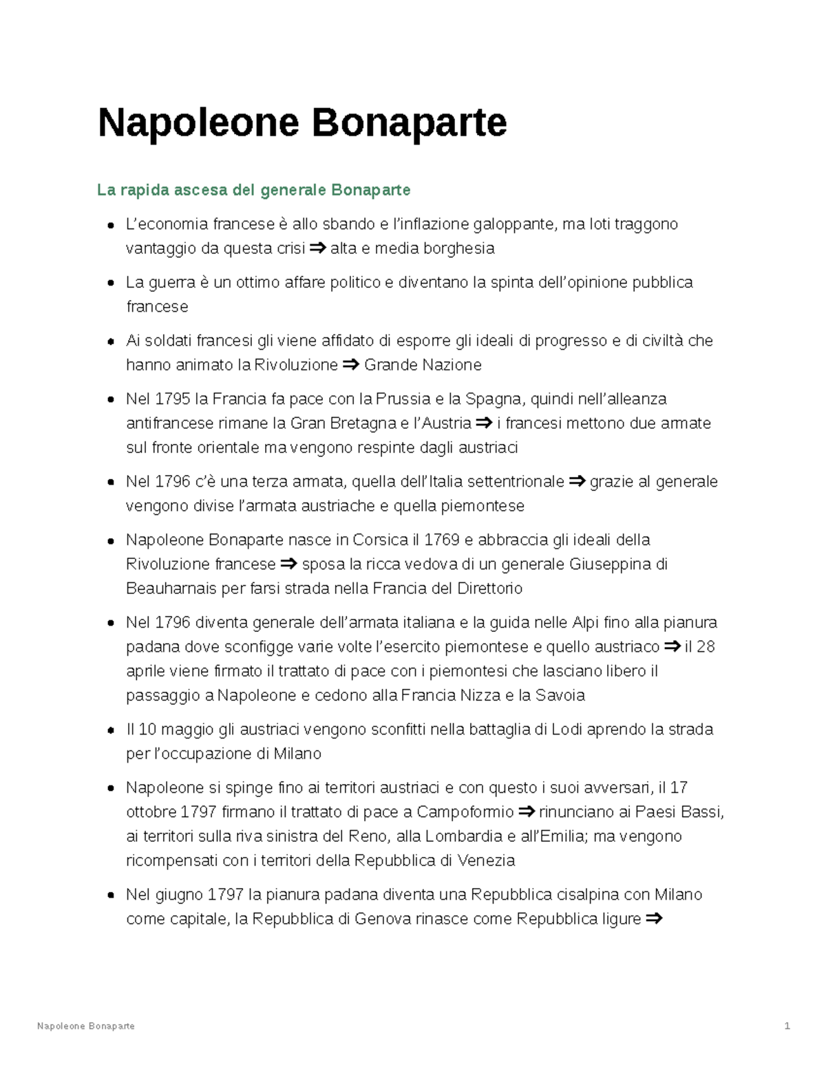 Napoleone Bonaparte - Studocu