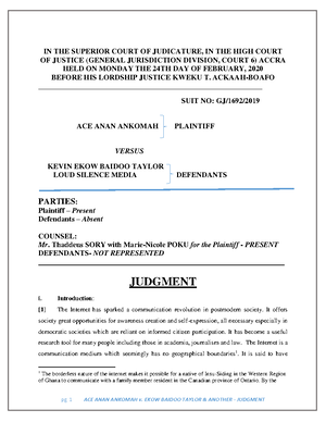 Management of stool properties - Introduction Amodu Tijani v Secretary ...