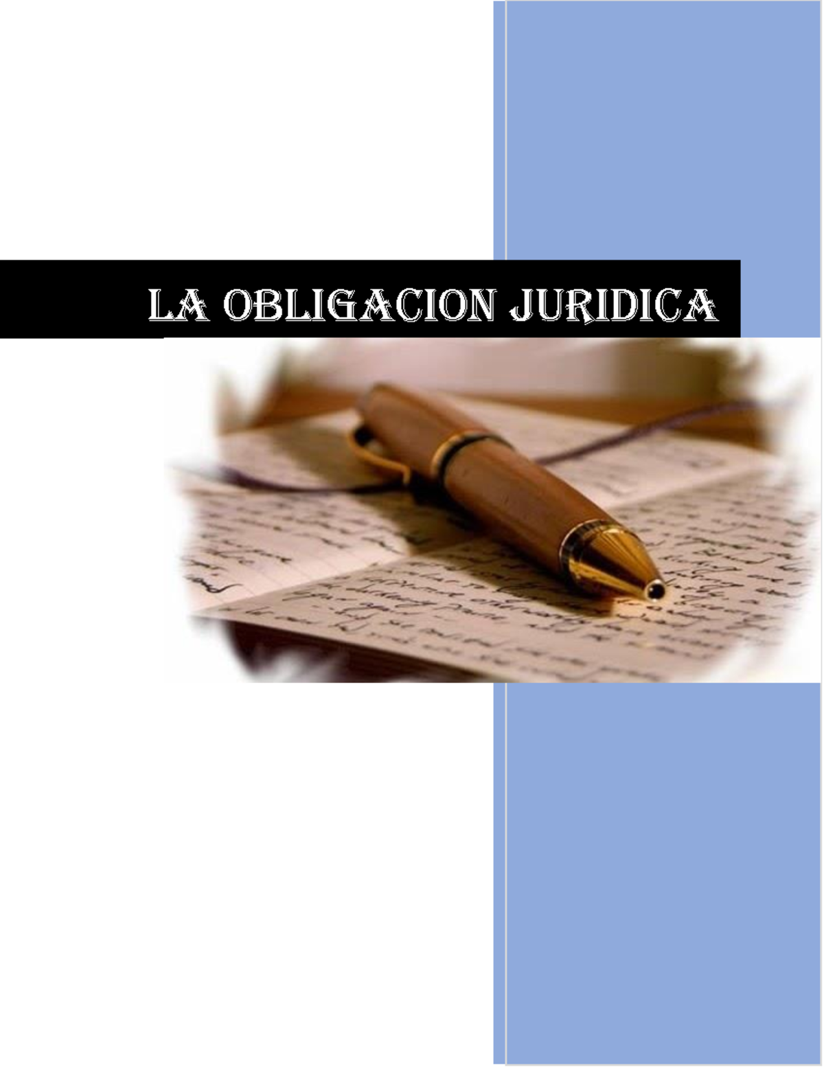 LA Obligacion Juridica - LA OBLIGACION JURIDICA HOJA DE PRESENTACION ...