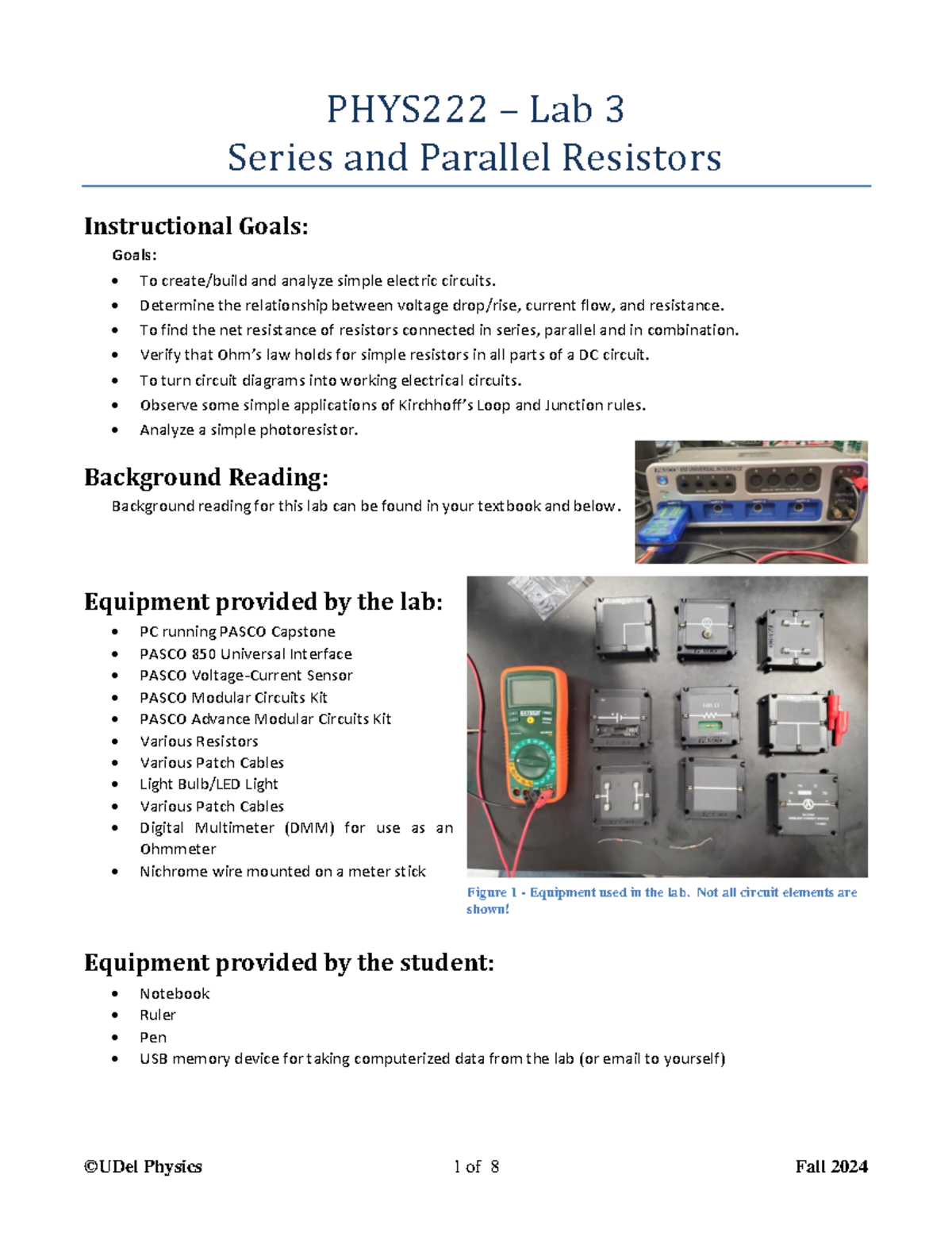 3 - Series and Parallel Resistors - PHYS 222 – Lab 3 Series and ...