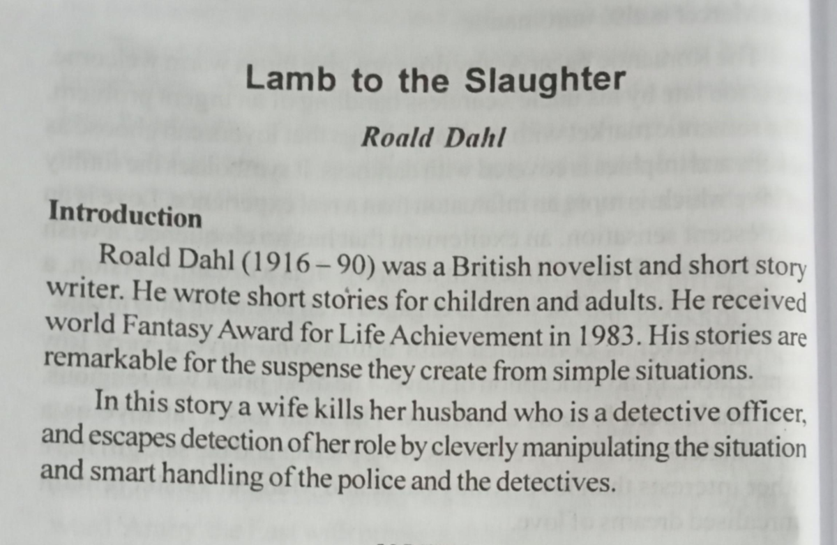 Lamb to Slaughter - Summaries - Lamb to the Slaughter ####### Roald ...