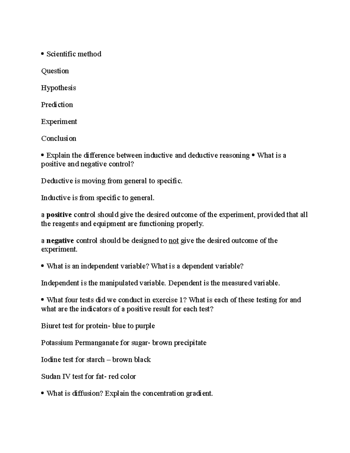 Lab Study Guide - Scientific method Question Hypothesis Prediction ...