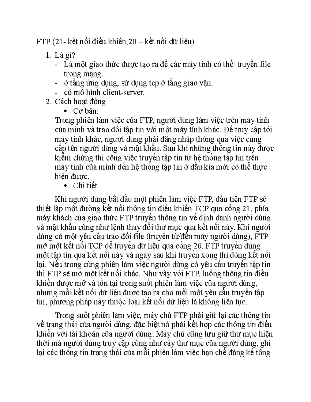 Ftp - tìm hiểu - FTP (21- kết nối điều khiển,20 – kết nối dữ liệu) Là gì? Là một giao thức được ...