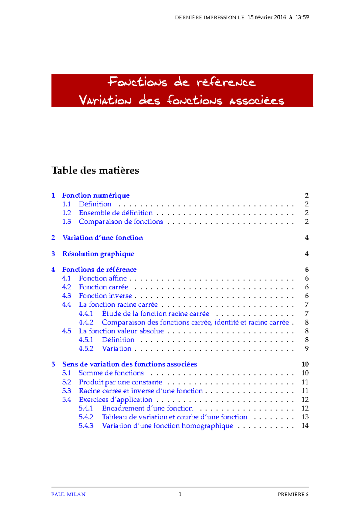 Fonctions de reference variation des fonctions associees cours - Fonctions de référence ...