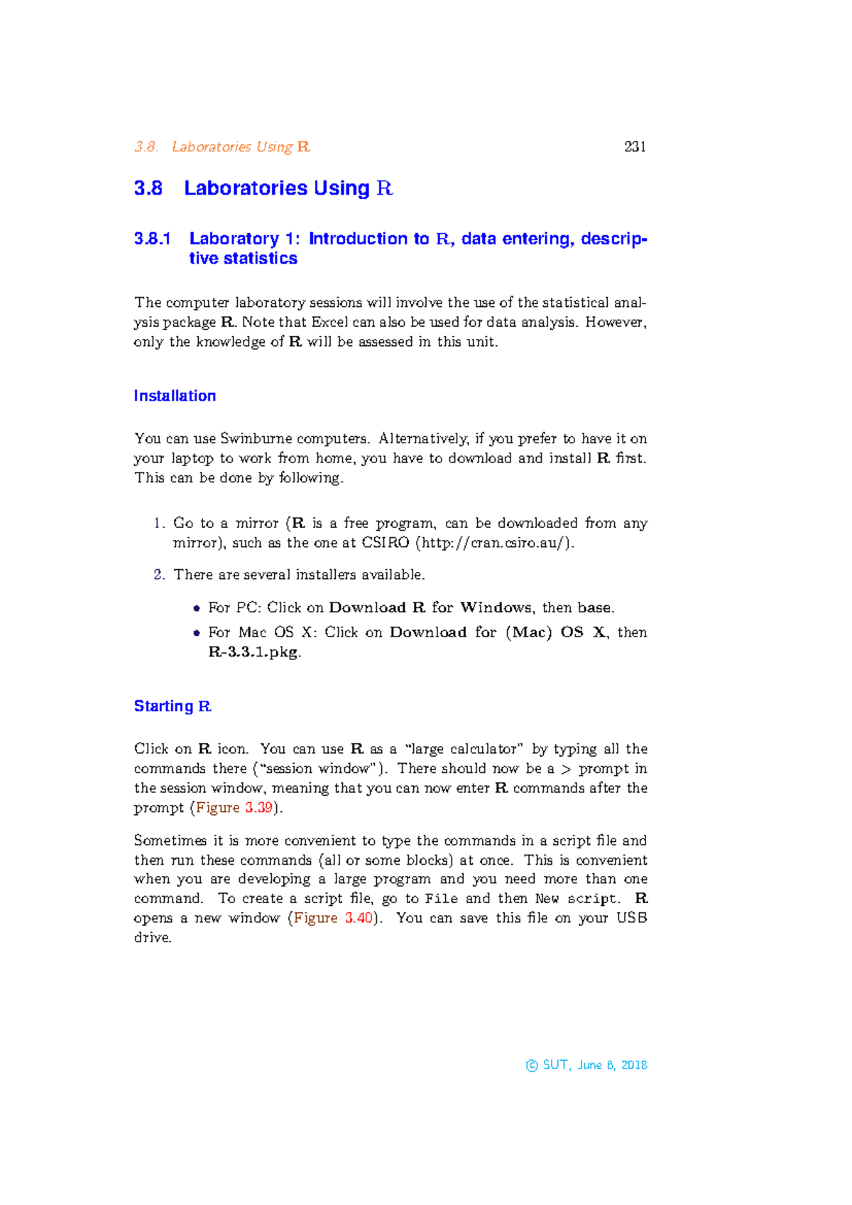 R Lab1 Laboratories Using R 231 3 Laboratories Using R 3 8 Laboratory 1 Introduction To R
