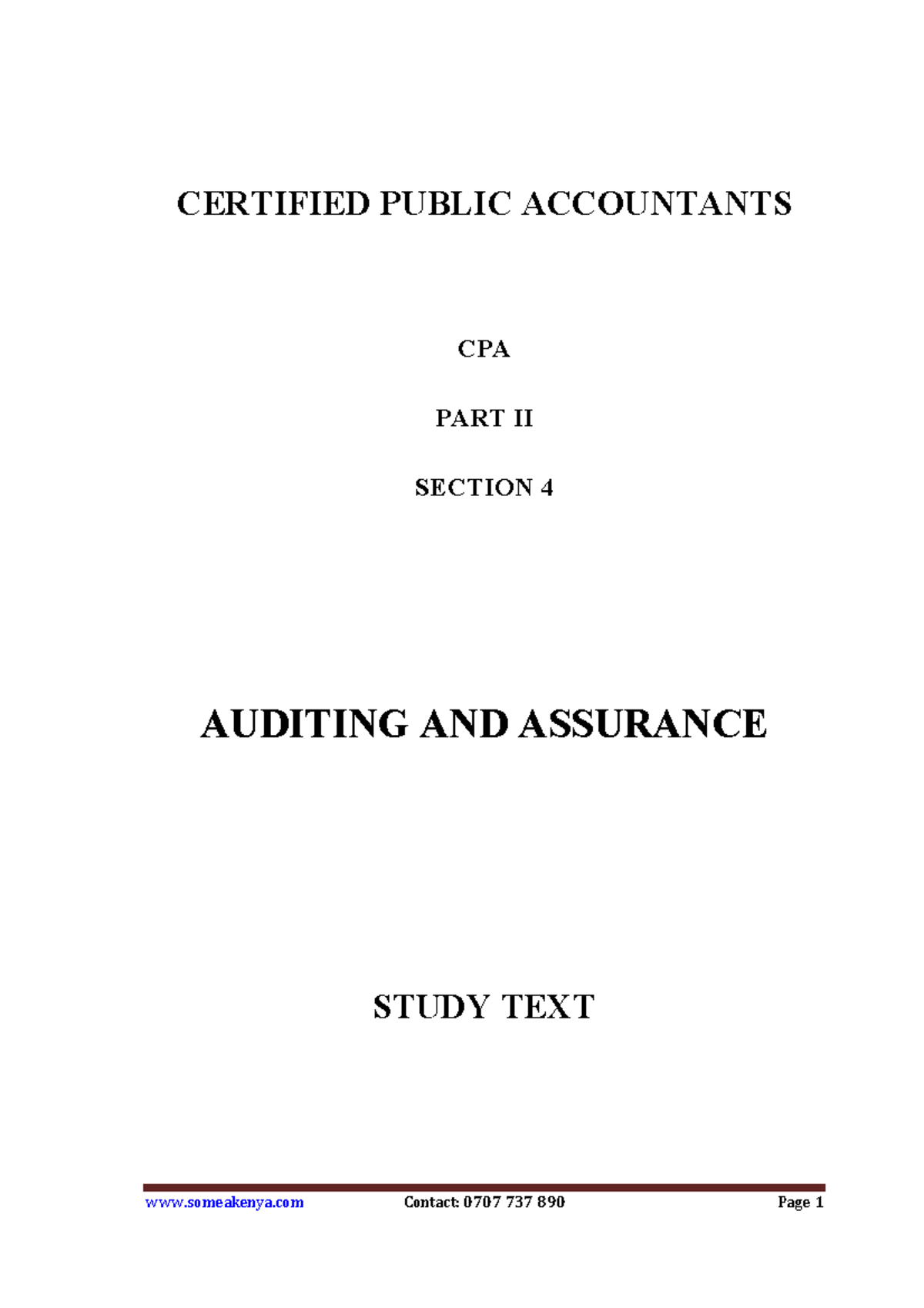 Audit notes - Cpa intermediate - CERTIFIED PUBLIC ACCOUNTANTS CPA PART ...