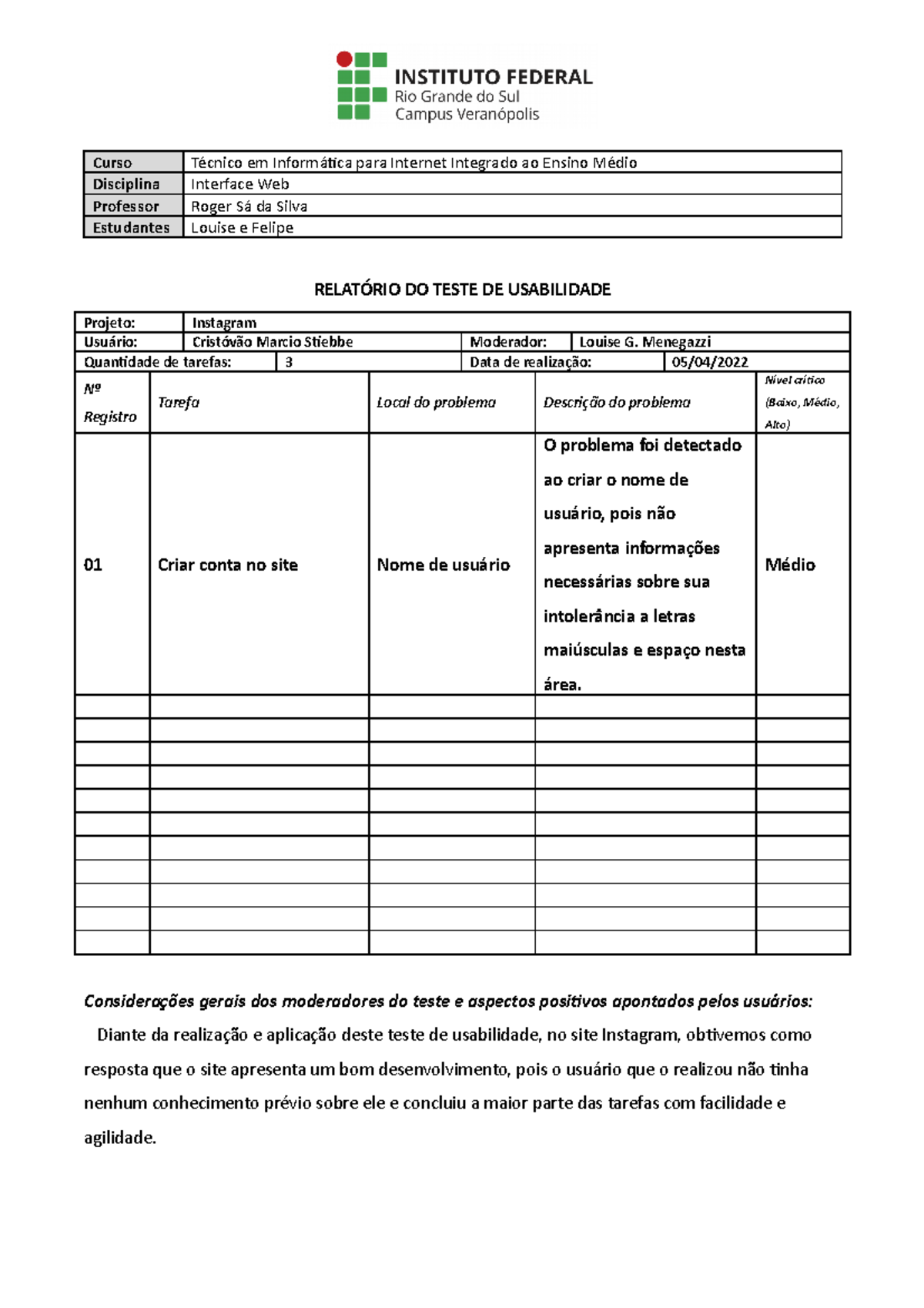 Relatorio Teste De Usabilidade - LIBRAIN