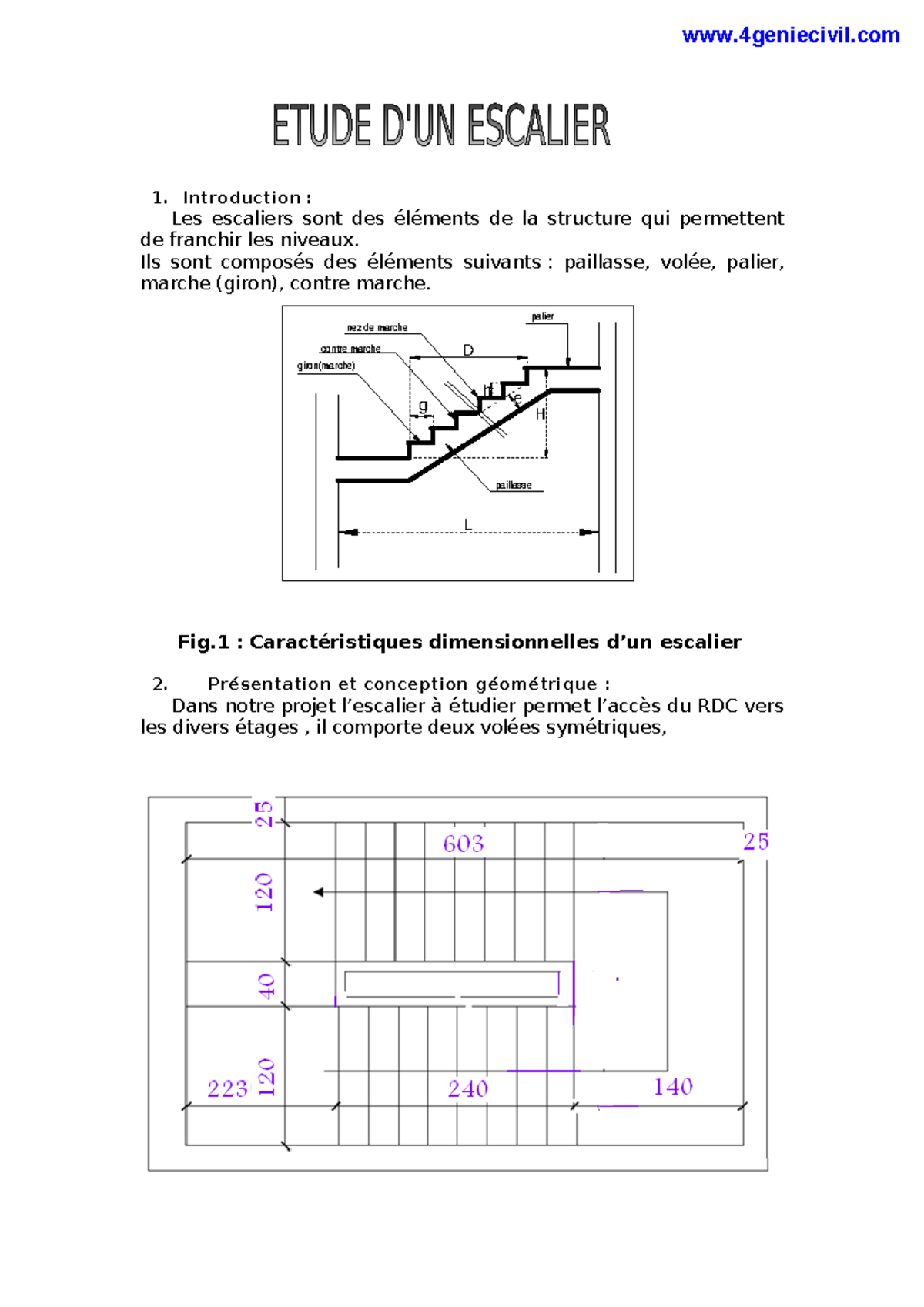 Esc - ####### 1. Introduction : Les escaliers sont des éléments de la ...