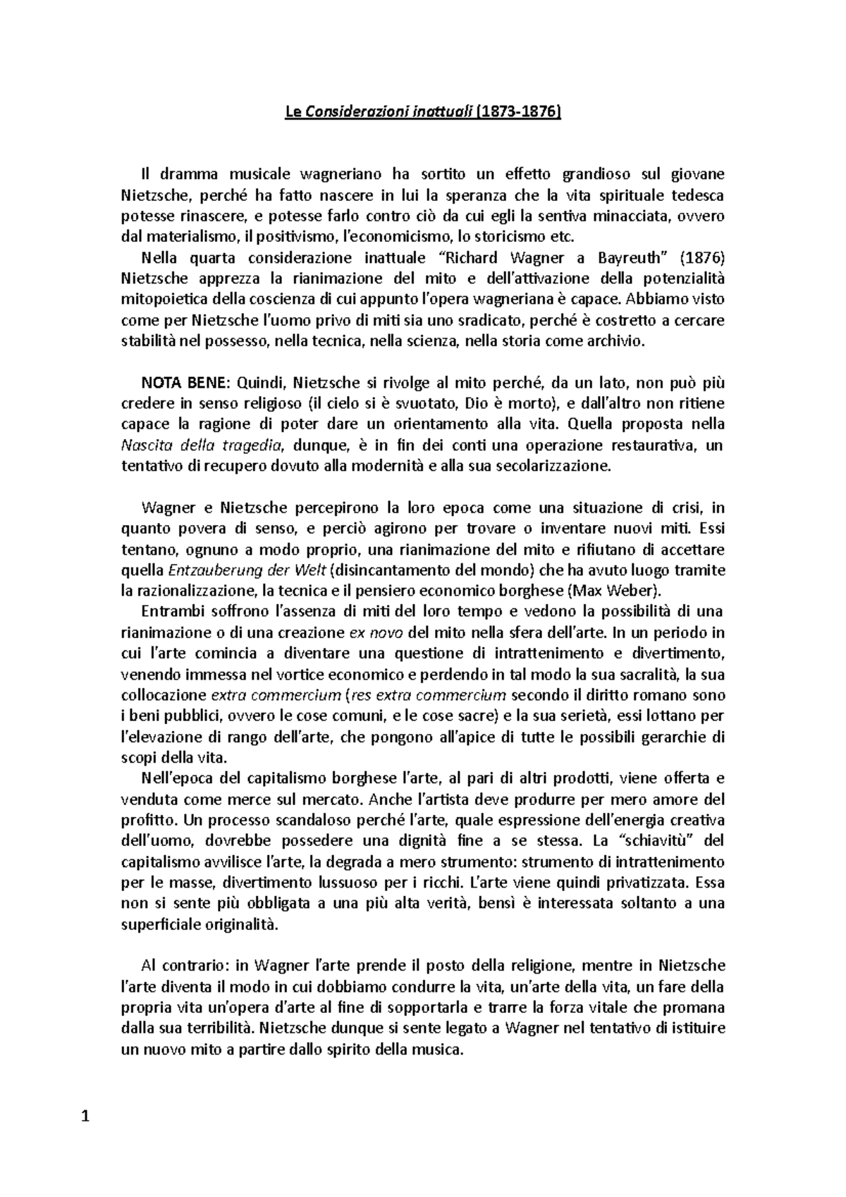 Dispensa 3 - Le Considerazioni inattuali (1873-1876) - Le ...