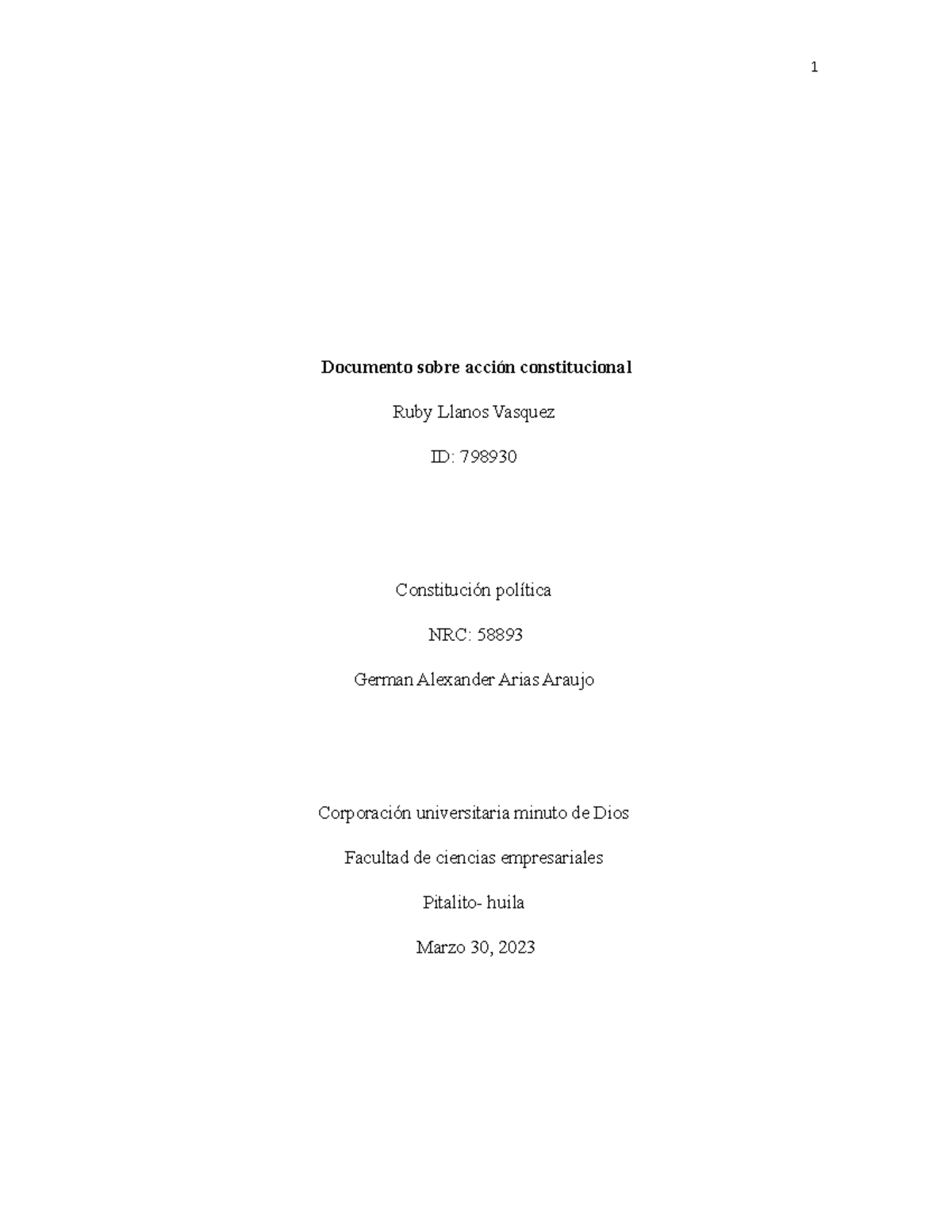Actividad 8 constitucion completa - Documento sobre acción ...