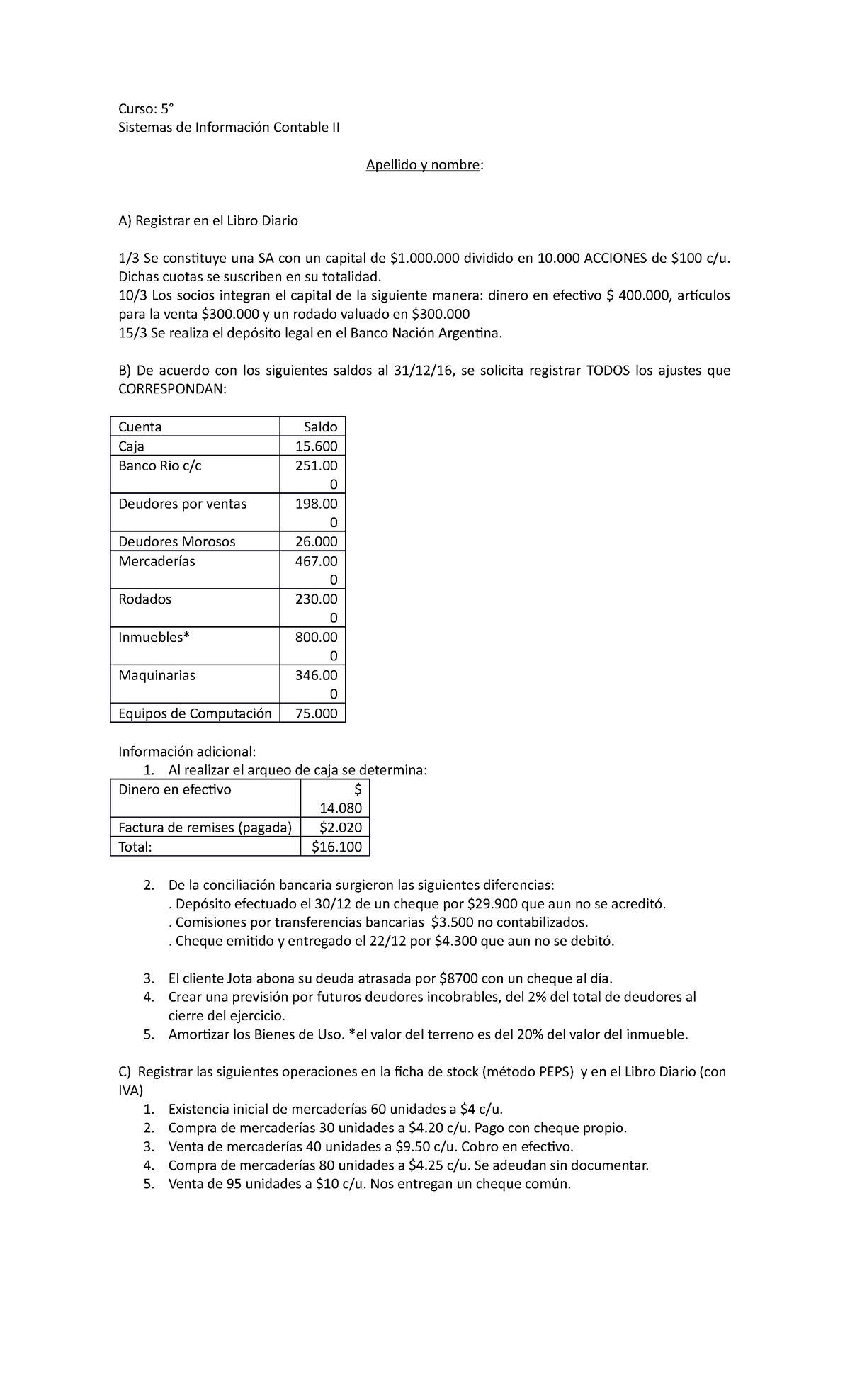 Actividad 26-10 SIC2 - apunte de lome - Curso: 5° Sistemas de ...
