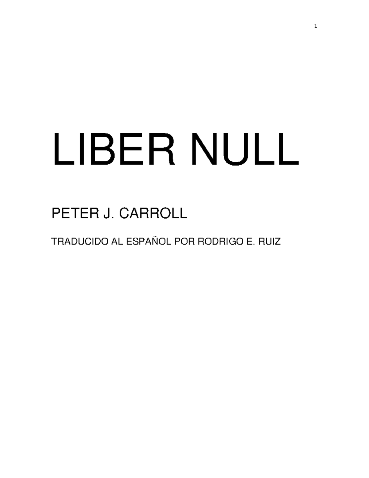 Liber Null en español (Peter J. Carroll) - LIBER NULL PETER J. CARROLL ...