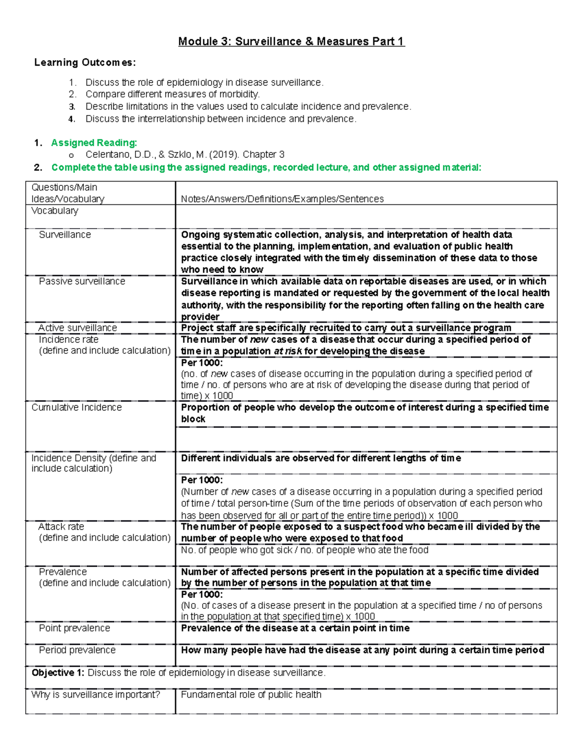 Module 3 Learning Guide - Module 3: Surveillance & Measures Part 1 ...
