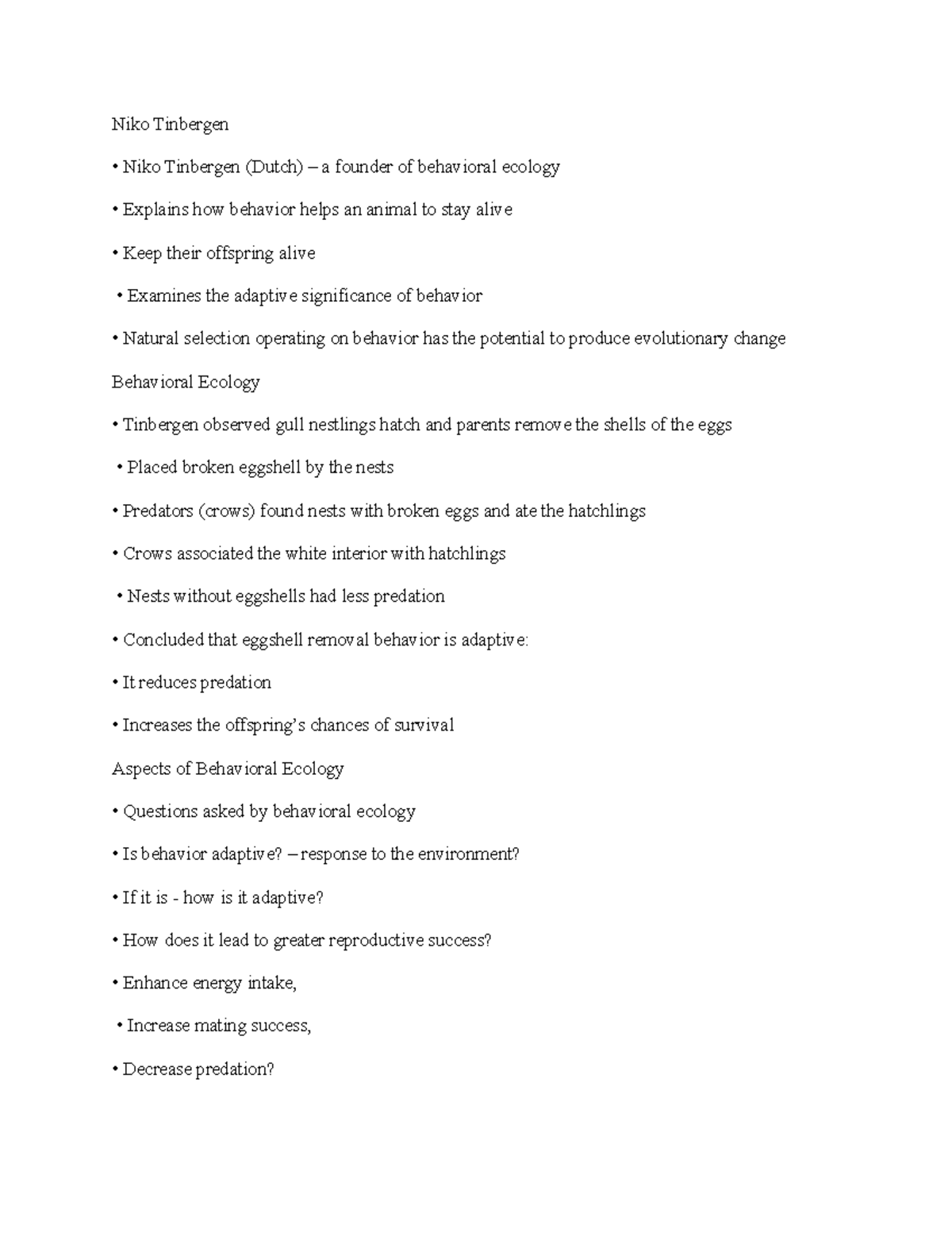Behavioral biology part 3 - Niko Tinbergen Niko Tinbergen (Dutch) – a ...