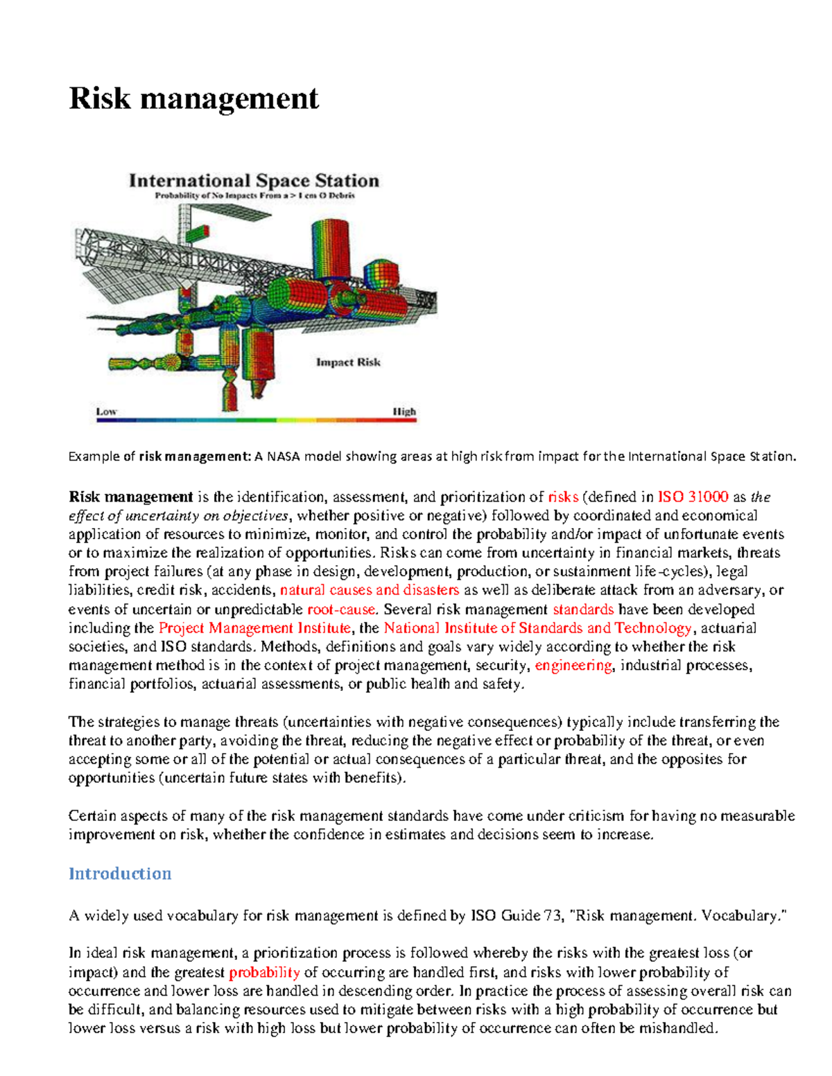 Risk-Management - Risk Management UDS - Risk management Example of risk ...