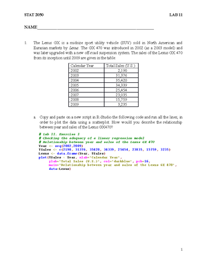 Homework 4 STAT 2050 - STAT 2050 HOMEWORK 4 NAME__________ GRADE________/ The uric acid values ...