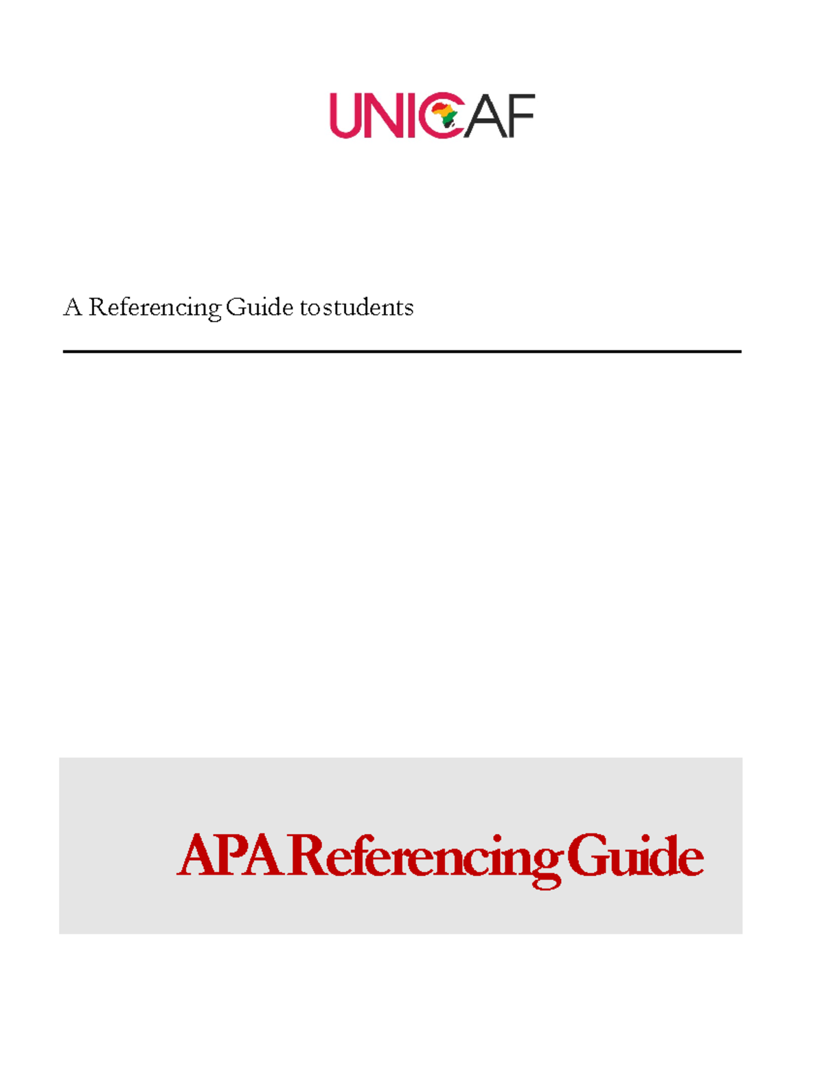 APA - Referencing Guide-6th - A Referencing Guide to students APA ...
