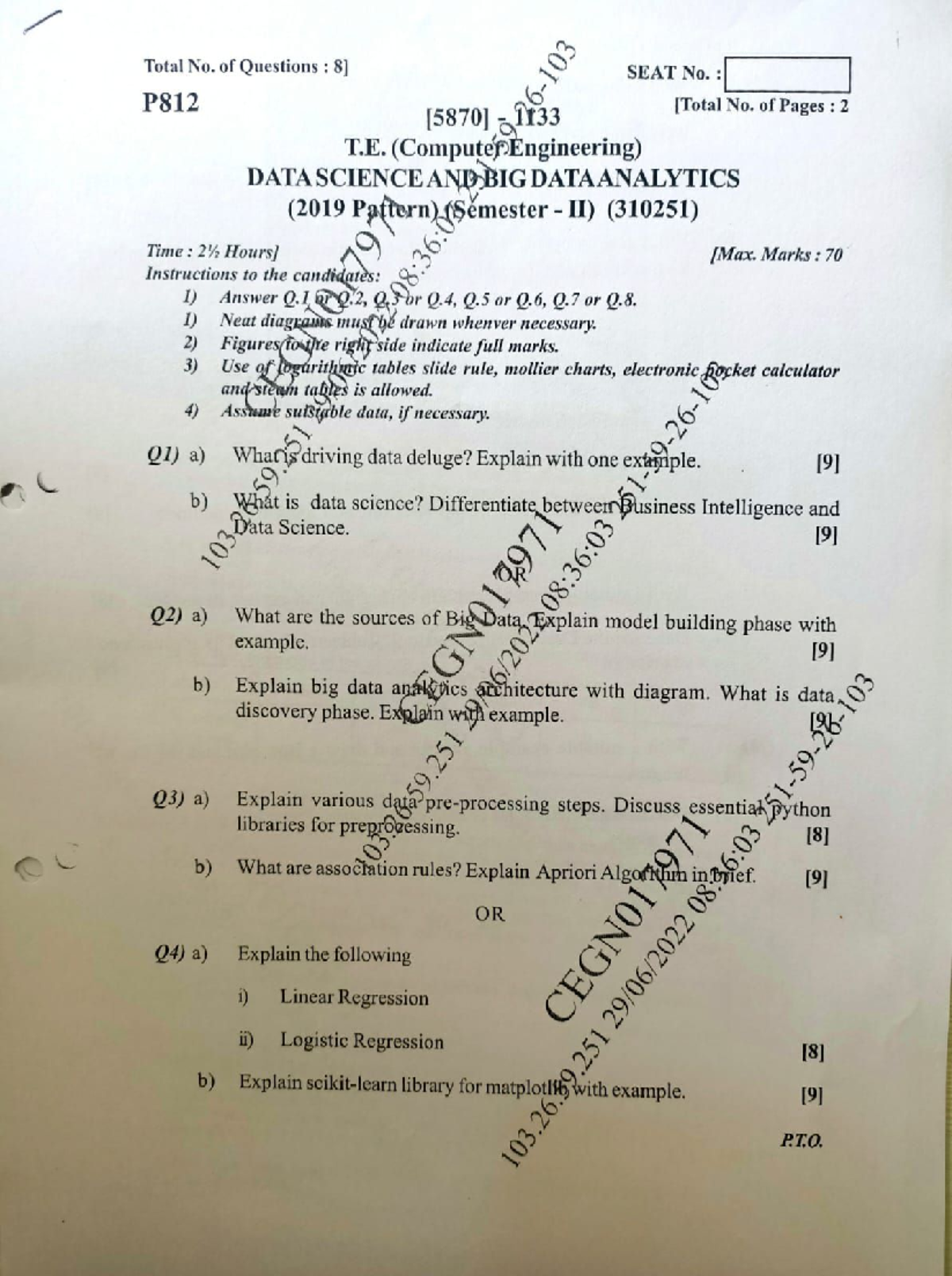 Endsem-2022 - Computer Engineering - Studocu