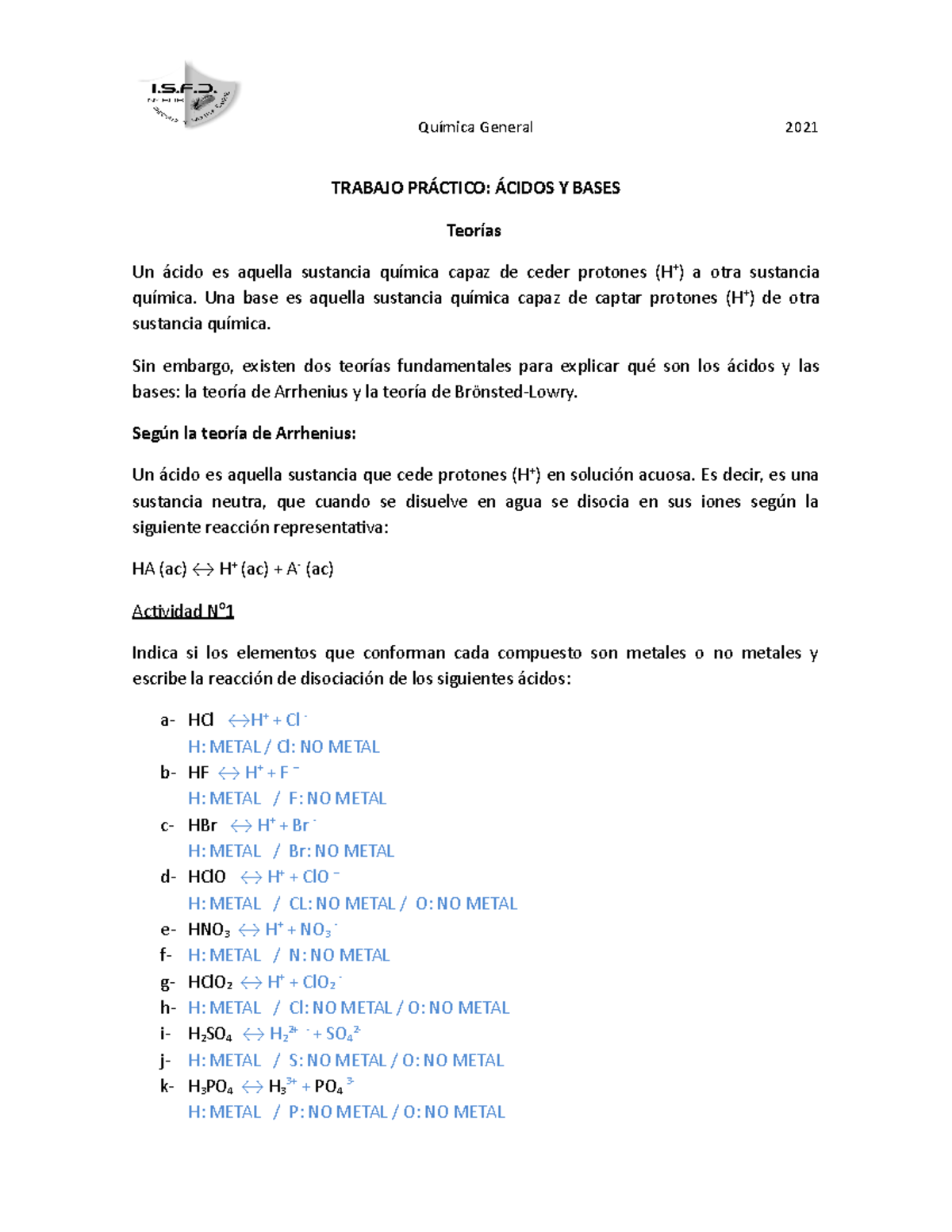 Acidos Y Bases Debiles Y Fuertes - quimica organica - Studocu