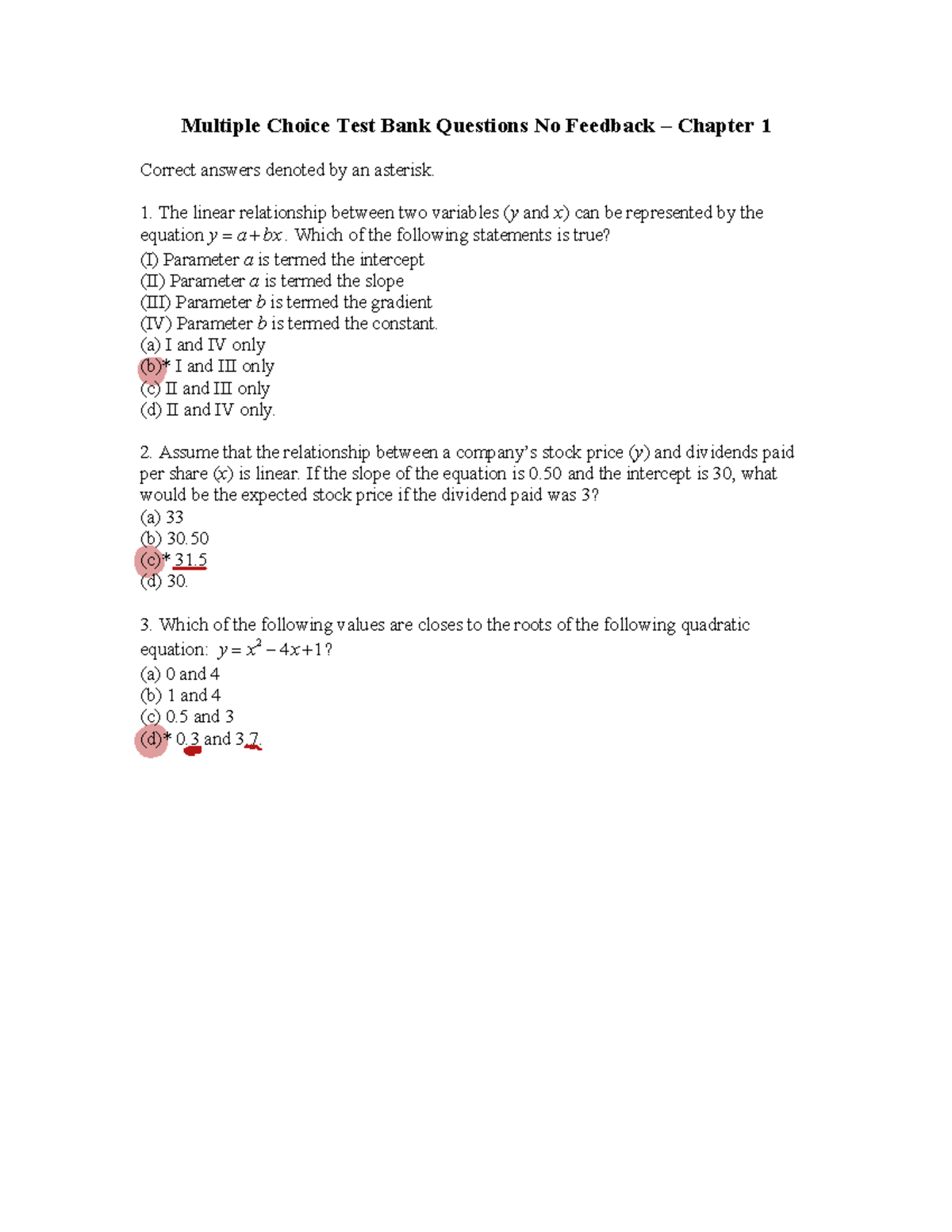 TB ch1 - TB for Quantiative Finance - FIN515 - Multiple Choice Test ...