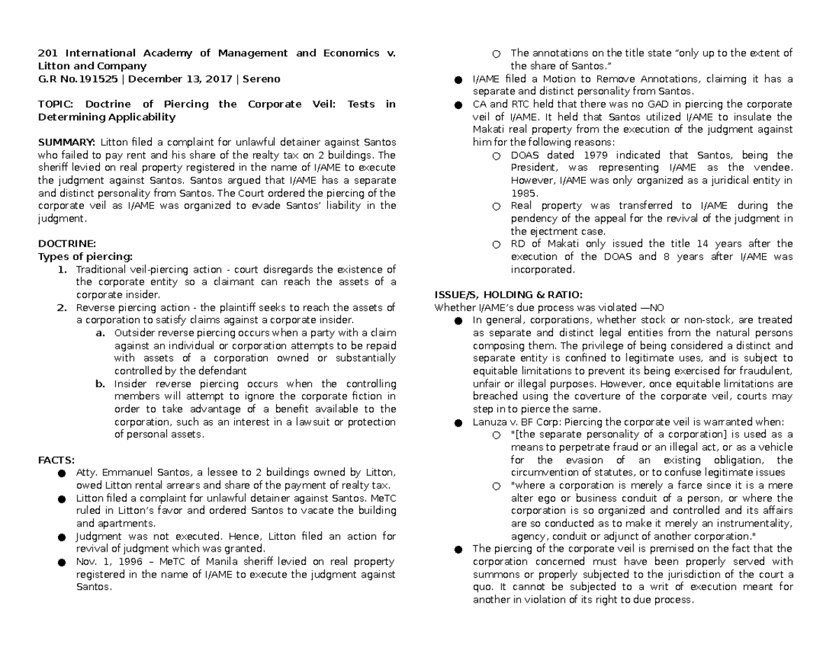 201. International Academy of Management and Economics v. Litton and ...