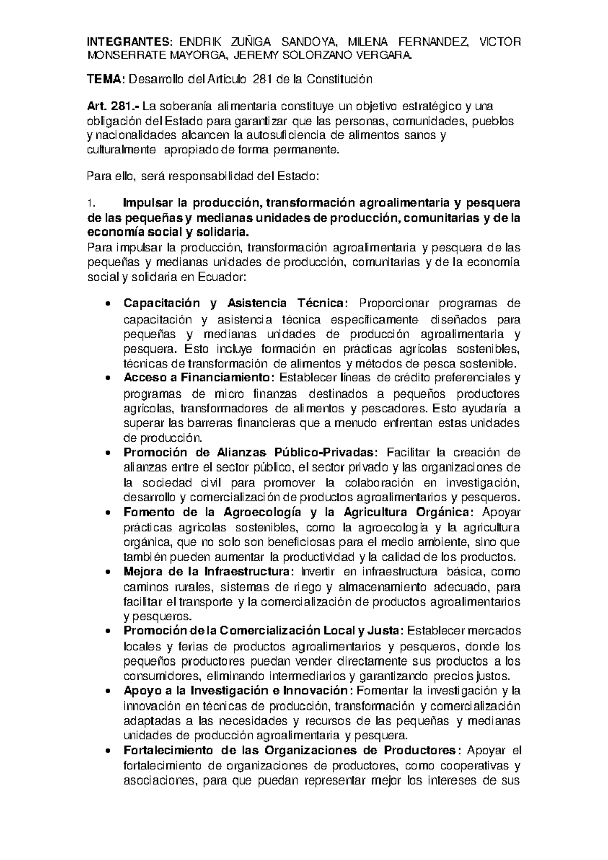 Ensayo art281 - Art. 281 constitución de la república del ecuador ...