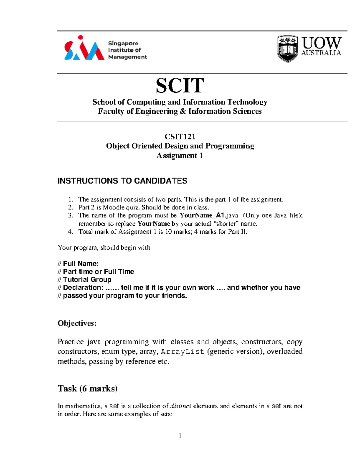 121 A1 OCT 2022 - A1 OCT 2022 - SCIT School of Computing and ...